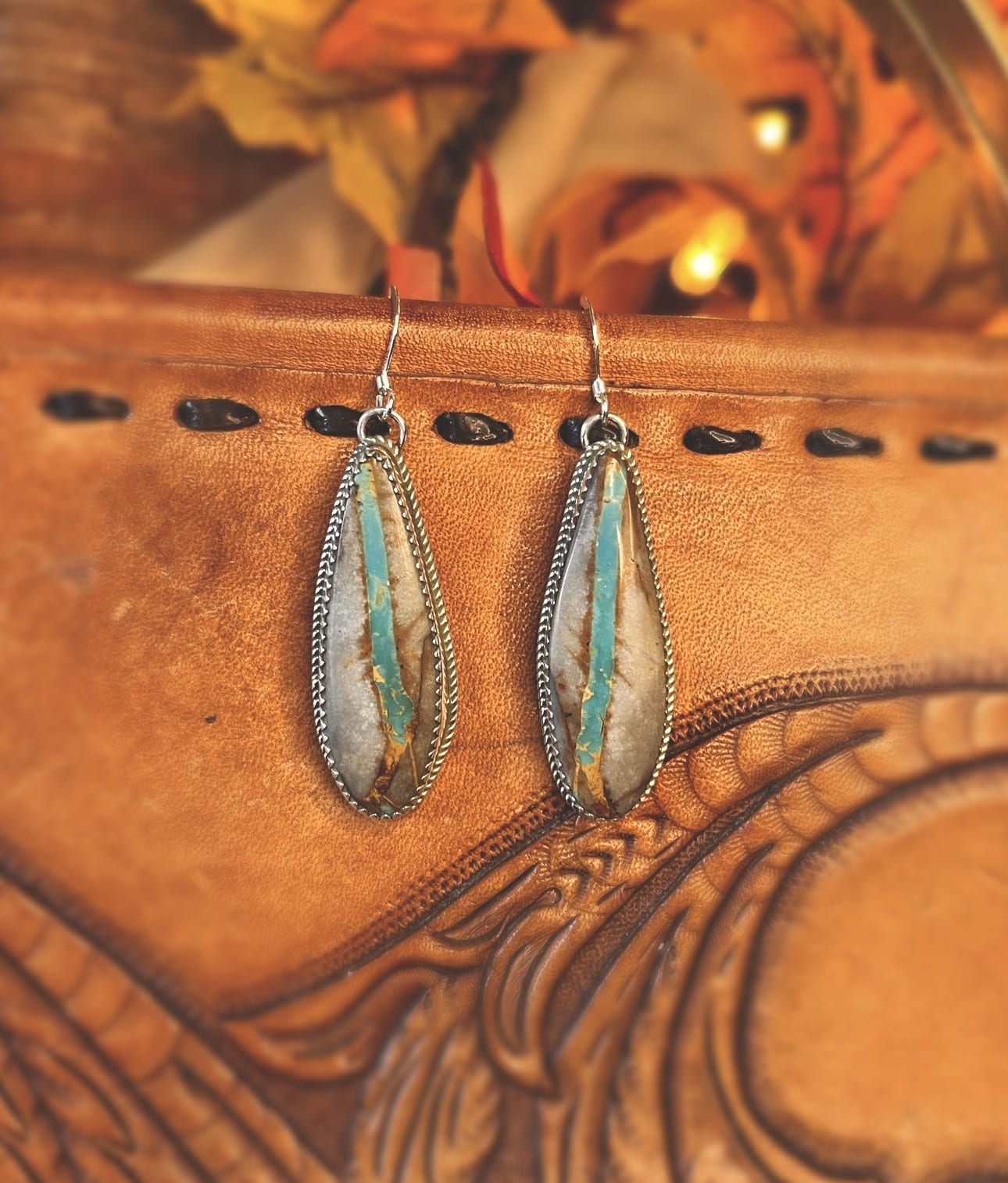 Boulder Turquoise Earrings - Native American Turquoise Jewelry - Dakota ...