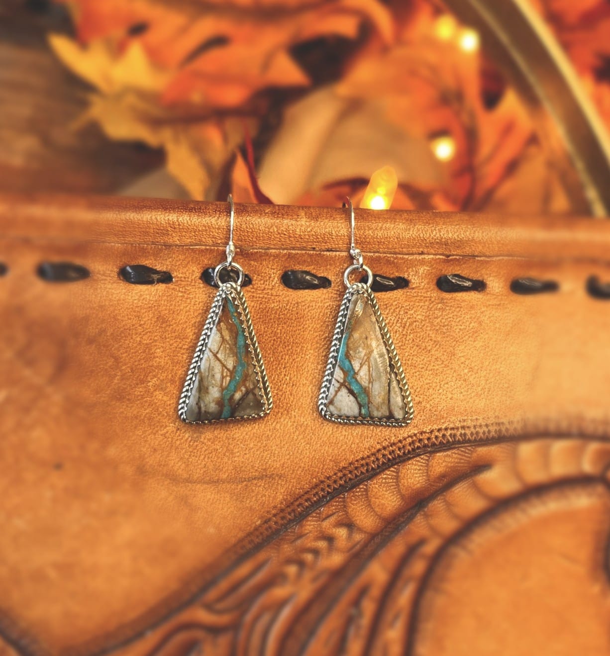 Boulder Turquoise Earrings - Native American Turquoise Jewelry - Dakota ...