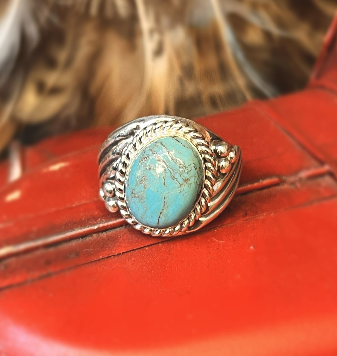 Kingman Turquoise Ring Sz. 11.5 - Native American Turquoise Jewelry ...