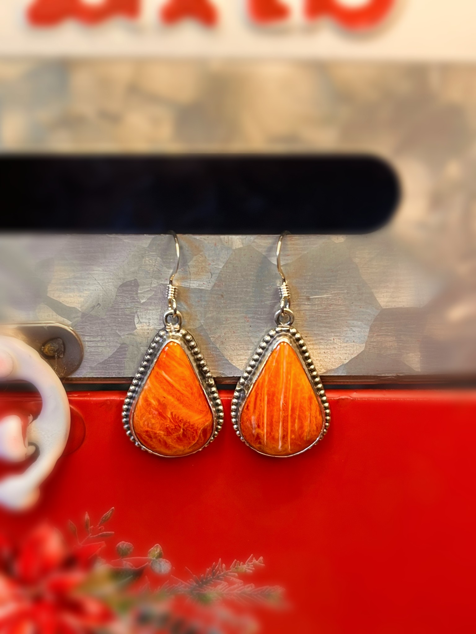 Spiney Oyster Earrings - Native American Turquoise Jewelry - Dakota Sky ...