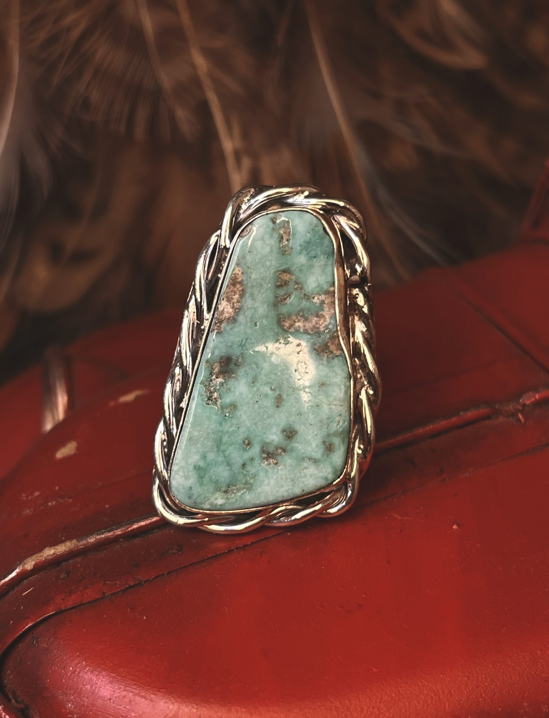 White Water Turquoise Ring Sz. 9 - Native American Turquoise Jewelry ...
