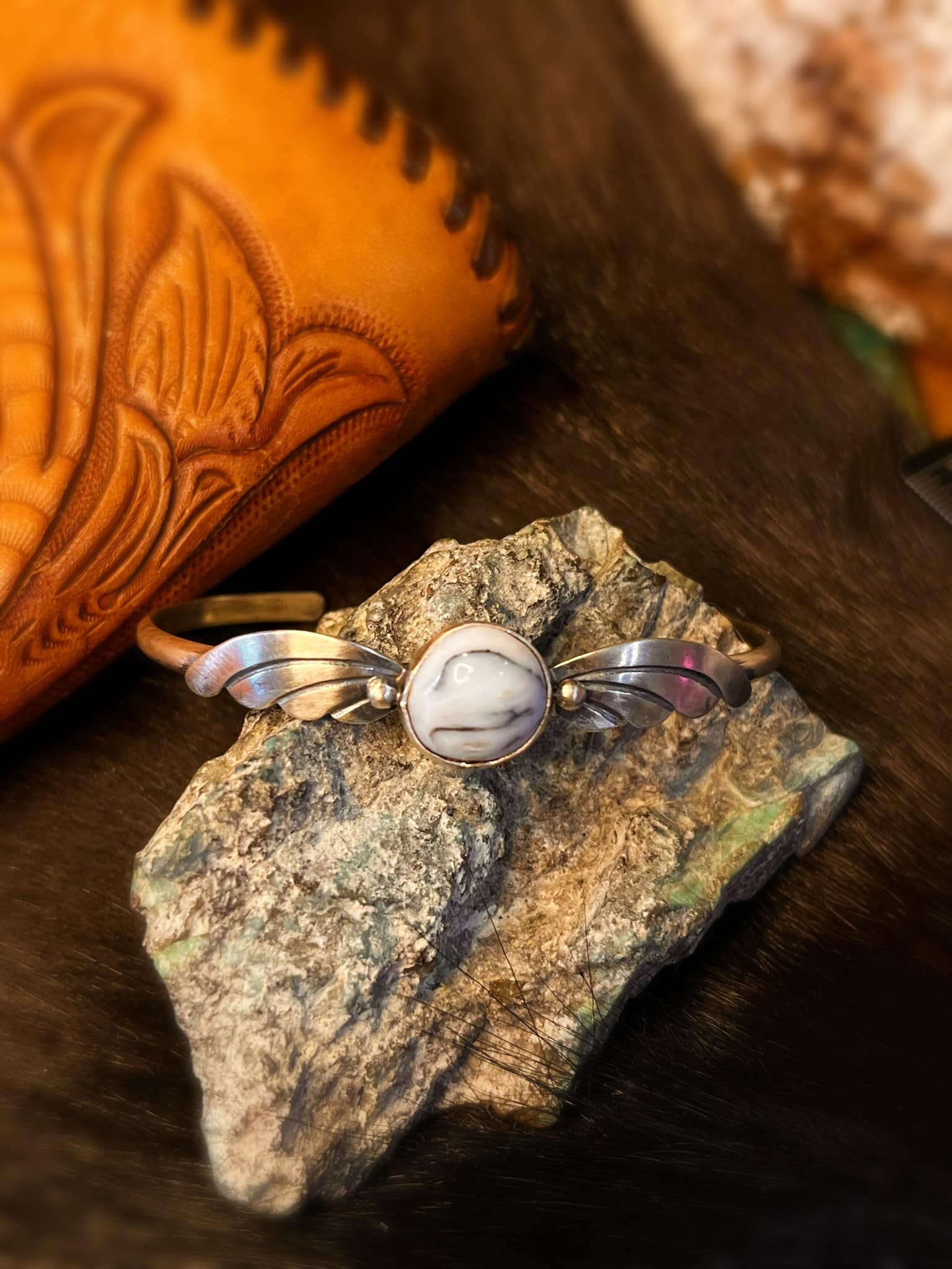 White Buffalo Bracelet - Native American Turquoise Jewelry - Dakota Sky ...