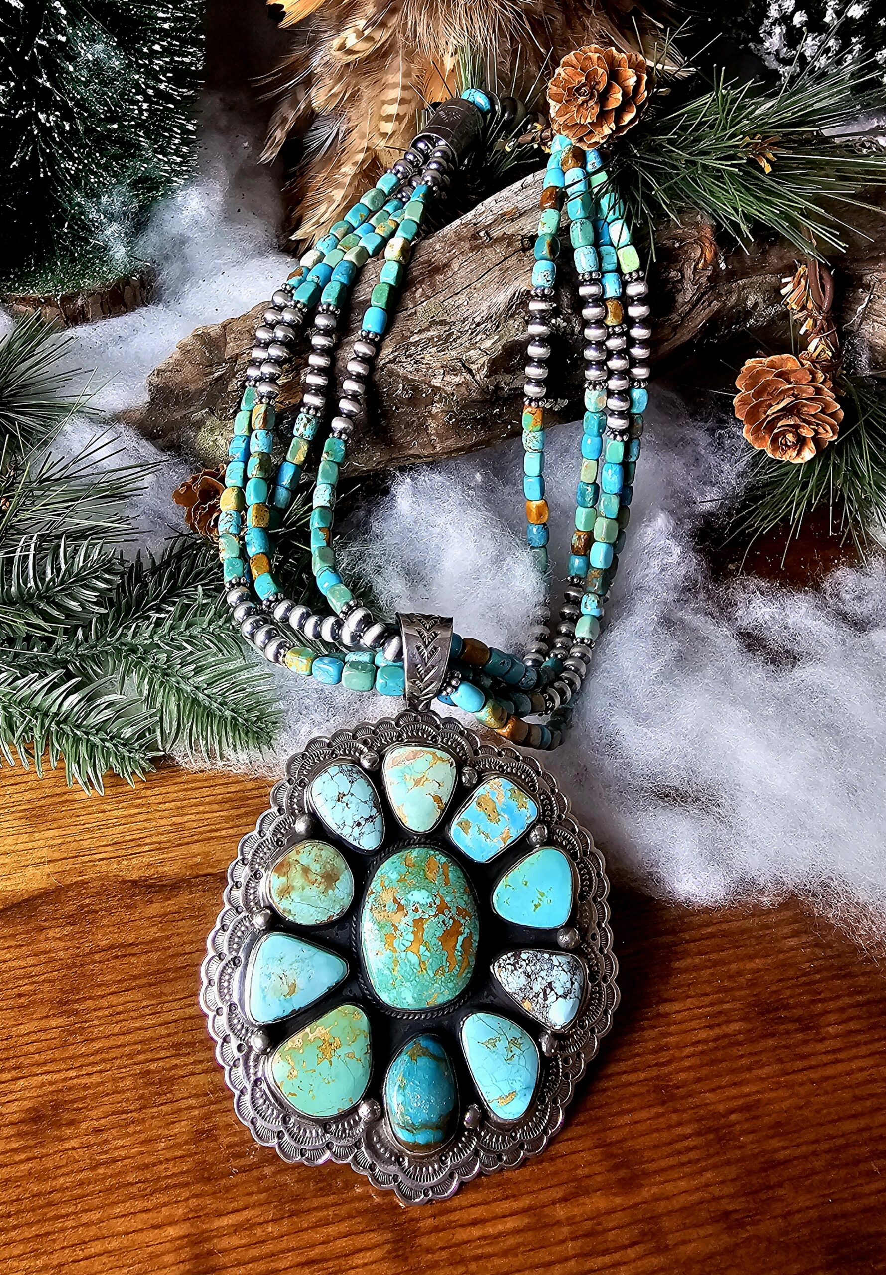 Nevada Turquoise Necklace - Native American Turquoise Jewelry - Dakota ...