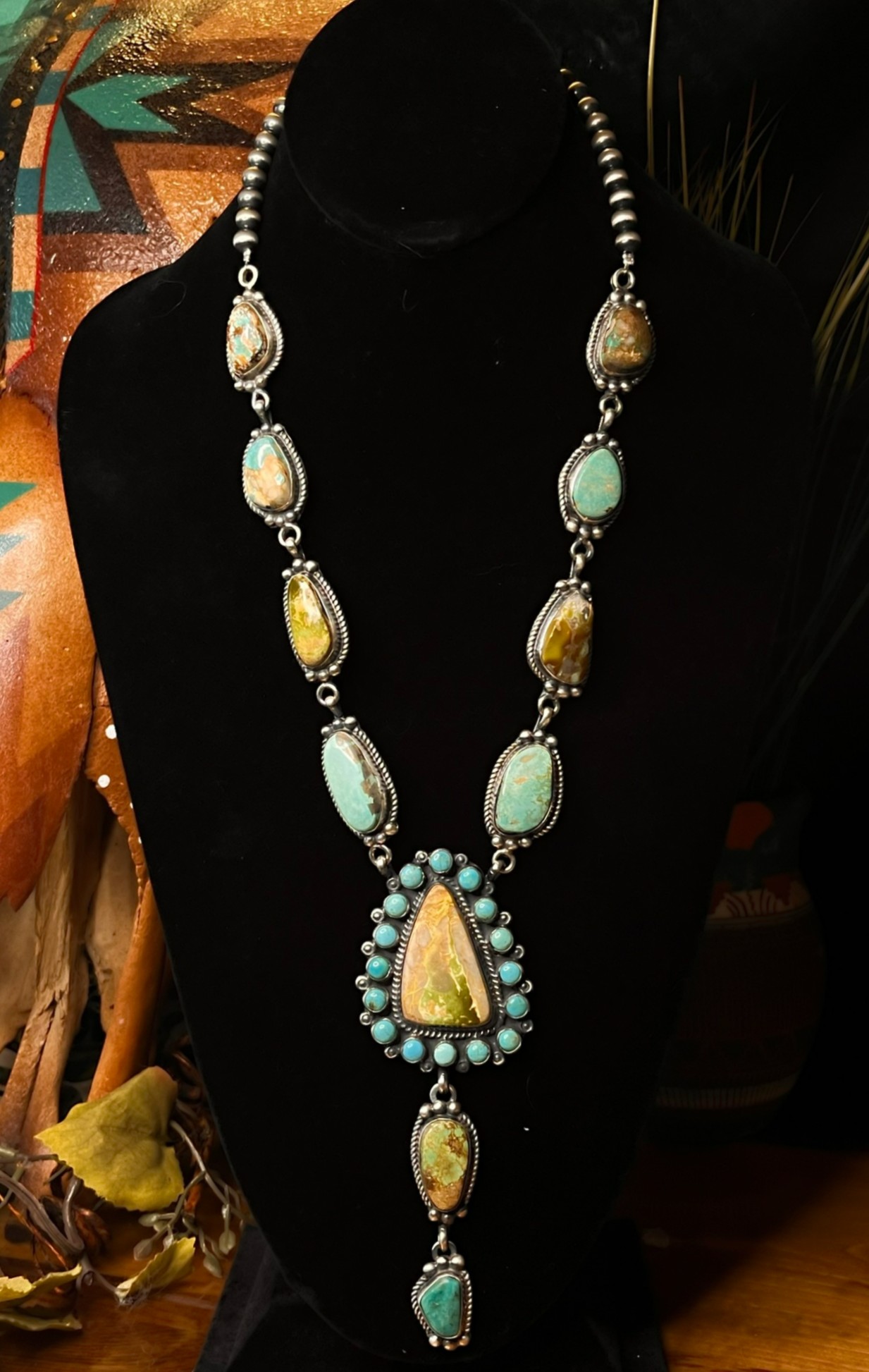 Nevada Turquoise Lariat Necklace - Native American Turquoise Jewelry ...