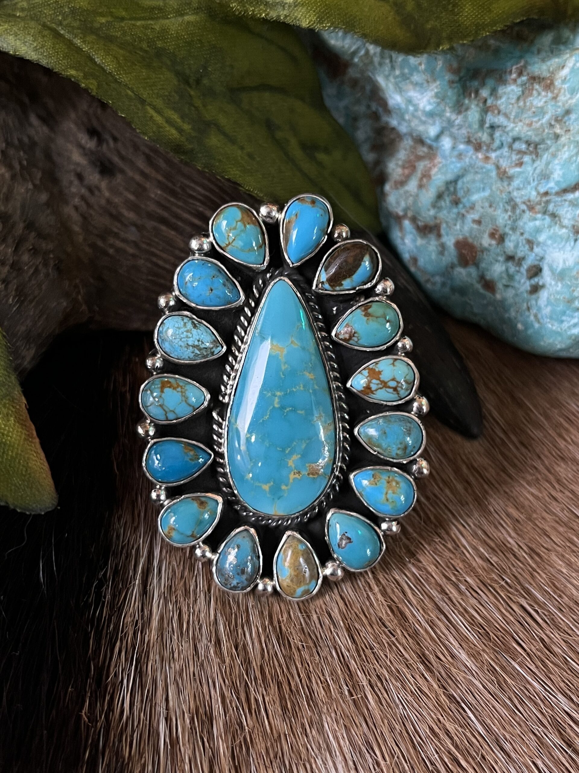 Adjustable Nevada Turquoise Ring - Native American Turquoise Jewelry ...
