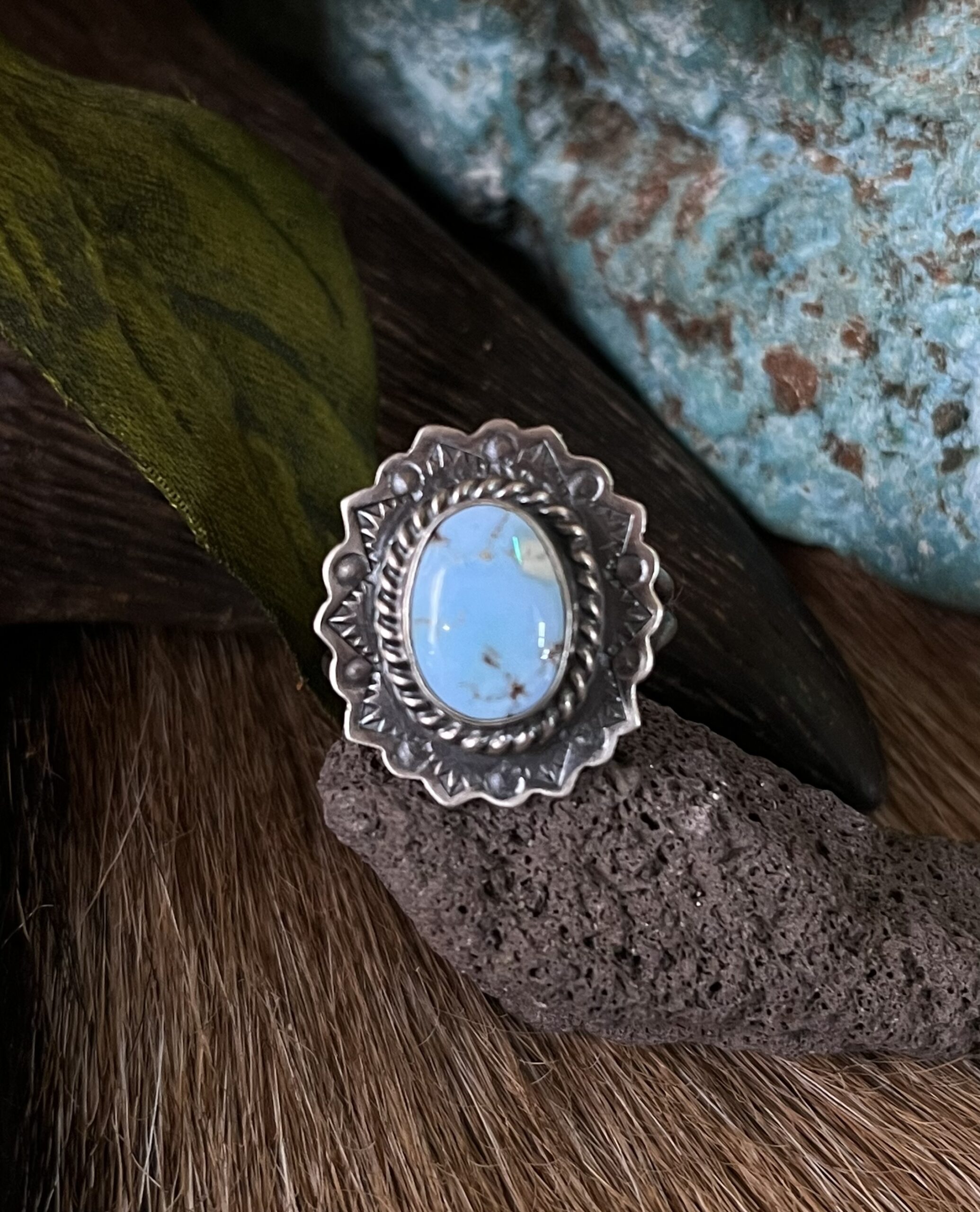 Golden Hills Turquoise Ring Sz. 8.5 - Native American Turquoise Jewelry ...