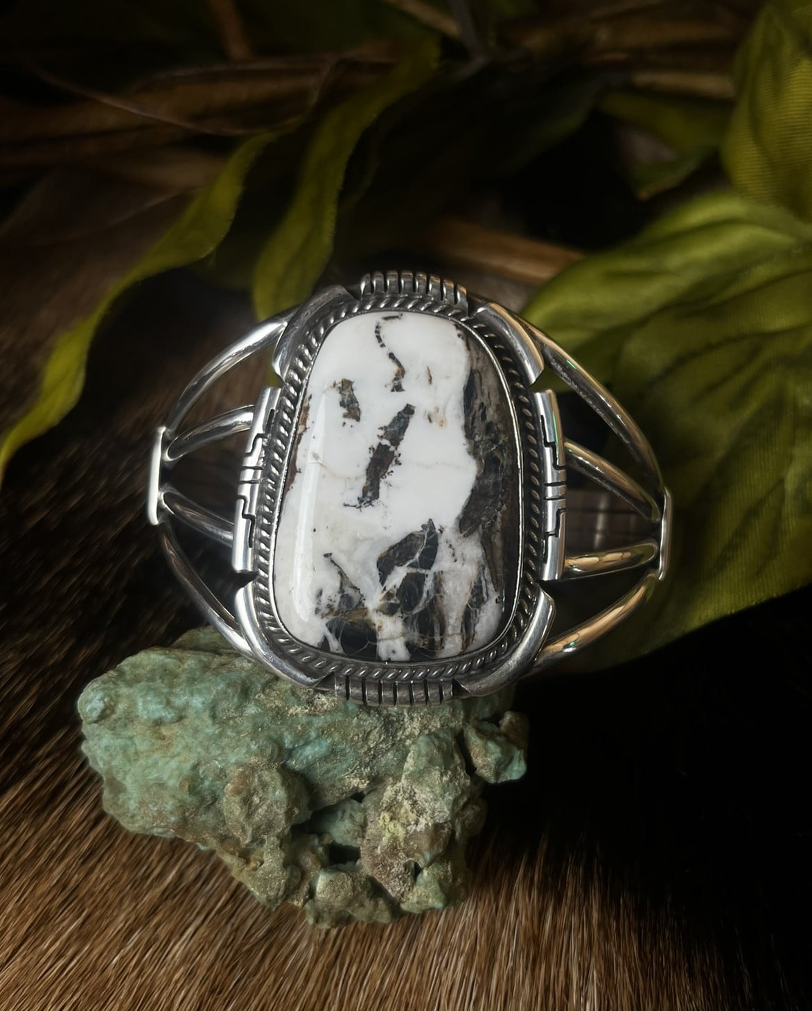 White Buffalo Bracelet - Native American Turquoise Jewelry - Dakota Sky ...