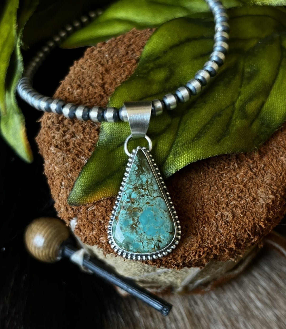 Tyrone Turquoise Pendant - Native American Turquoise Jewelry - Dakota ...