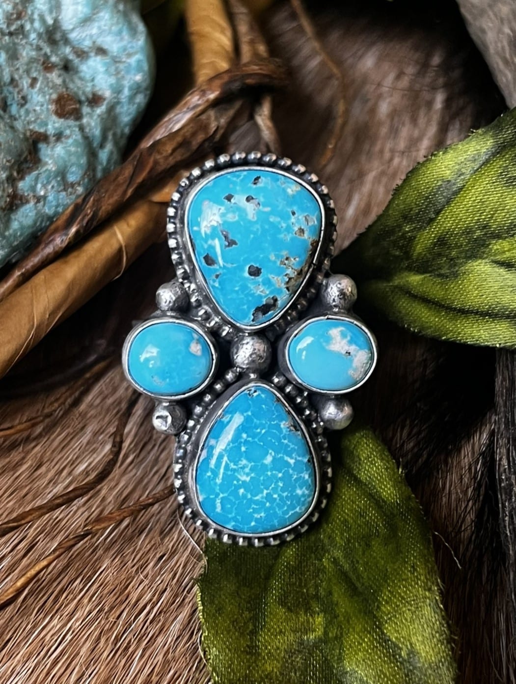 Adjustable Nevada Turquoise Ring - Native American Turquoise Jewelry ...