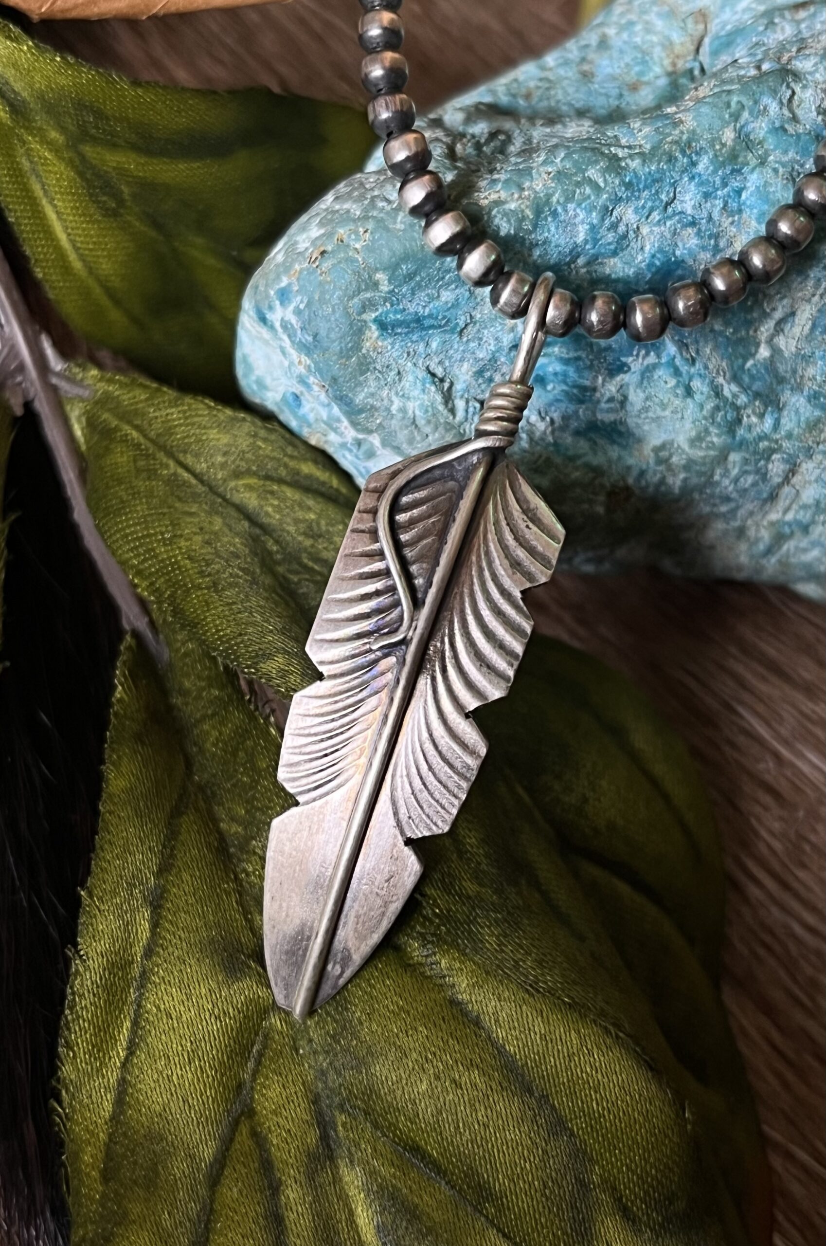 Sterling Silver Necklace - Native American Turquoise Jewelry - Dakota ...