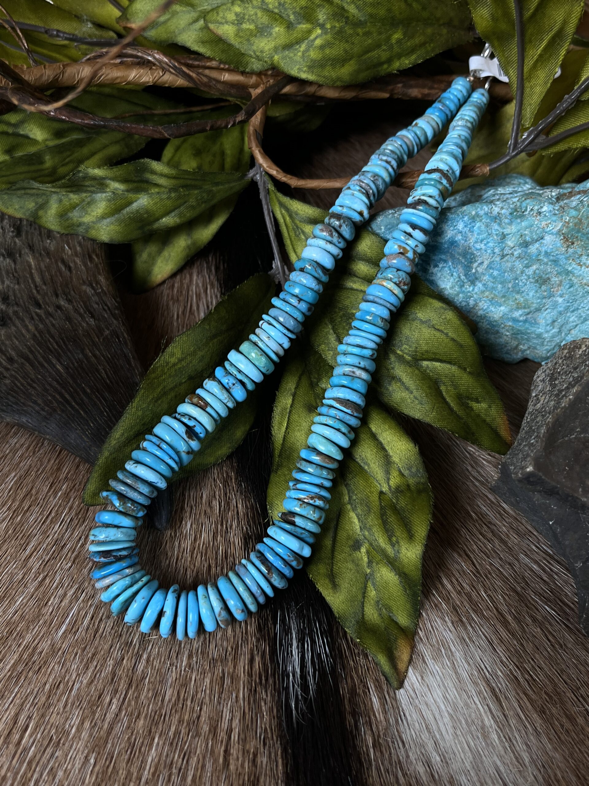 16 IN Kingman Turquoise Heishi - Native American Turquoise Jewelry ...