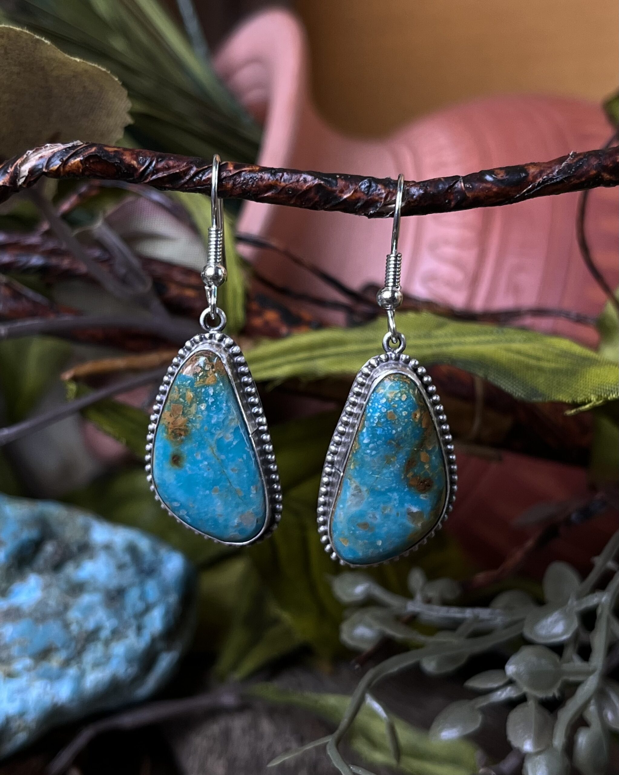 Tyrone Turquoise Earrings - Native American Turquoise Jewelry - Dakota ...