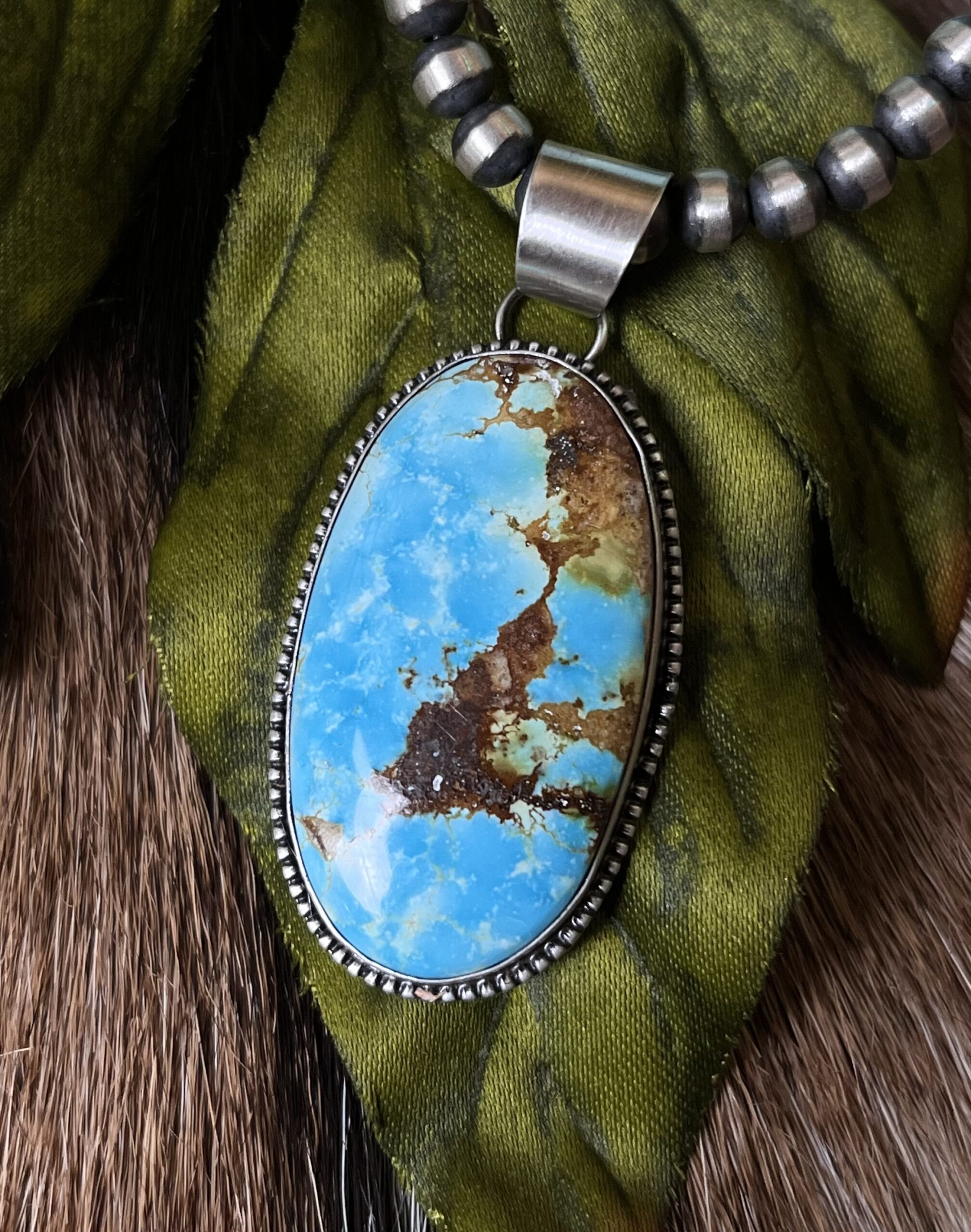 Kingman Turquoise Pendant - Native American Turquoise Jewelry - Dakota ...