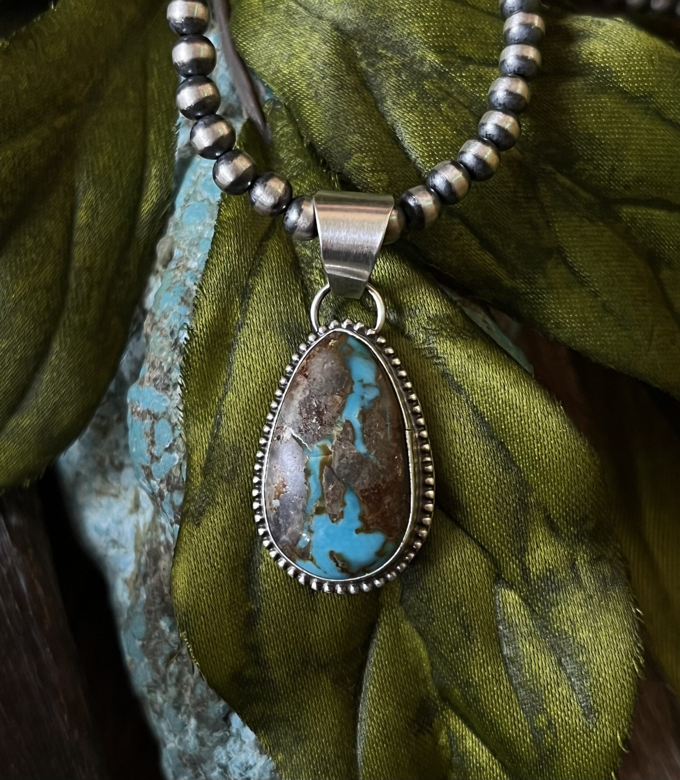 Boulder Turquoise Necklace - Native American Turquoise Jewelry - Dakota ...