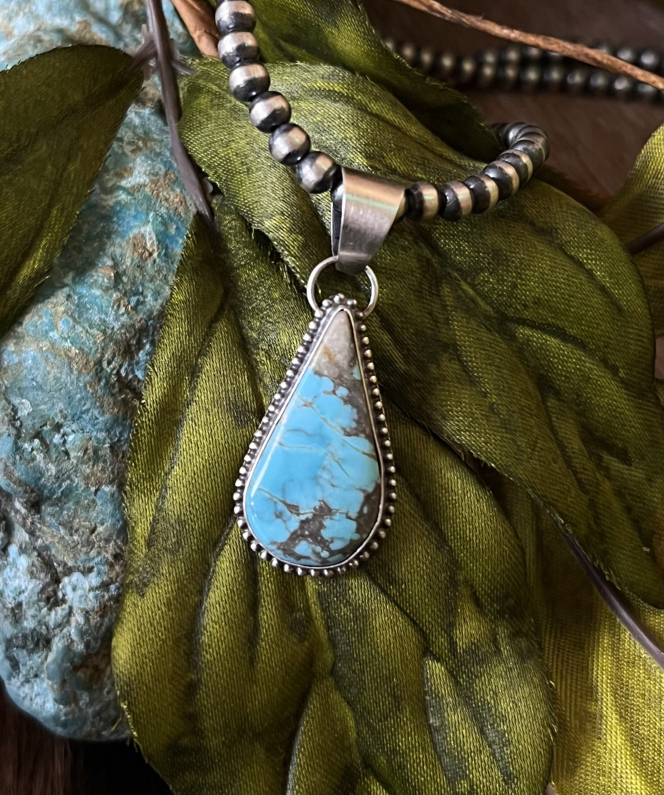 Boulder Turquoise Necklace - Native American Turquoise Jewelry - Dakota ...