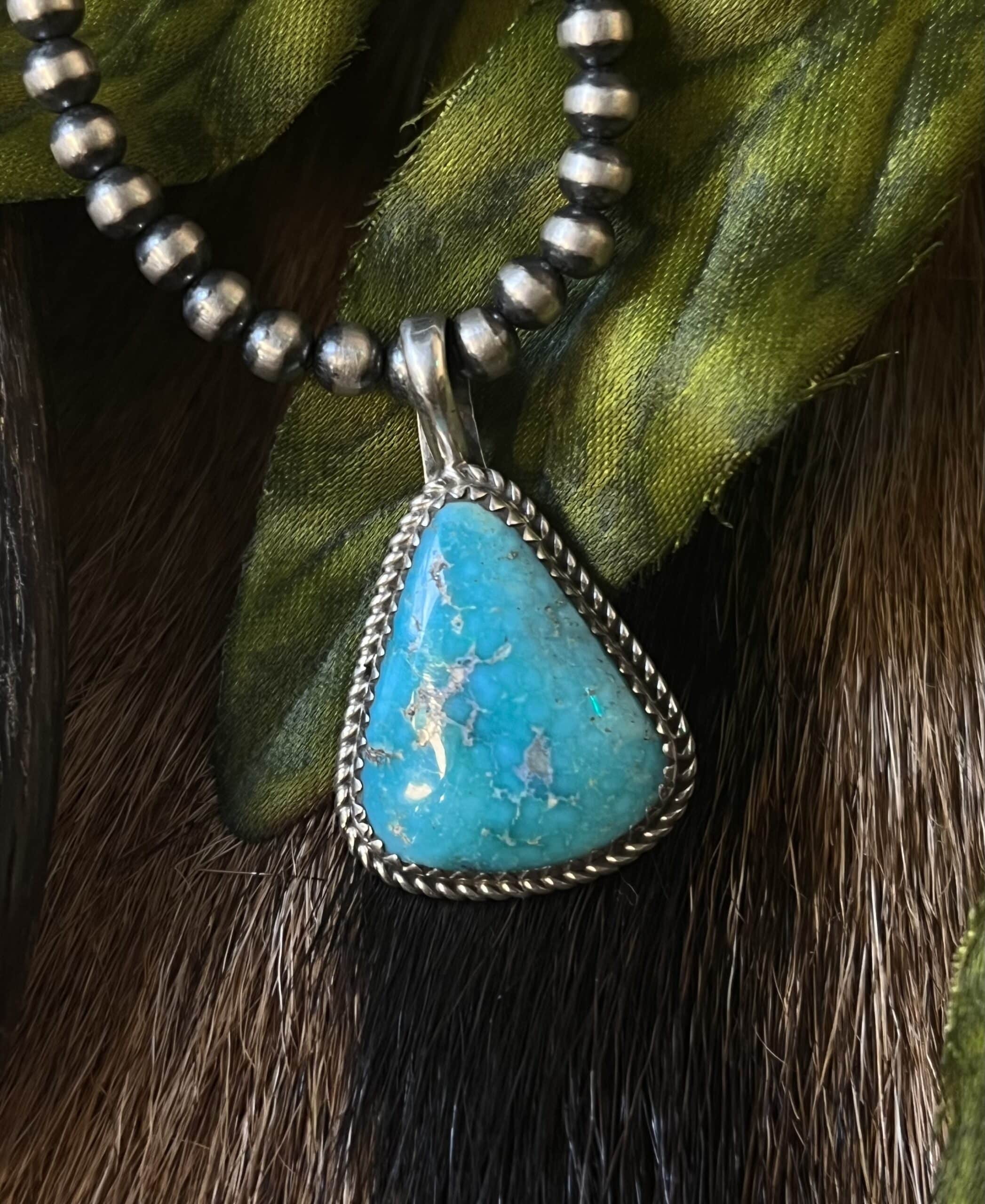 White Water Turquoise Pendant - Native American Turquoise Jewelry ...