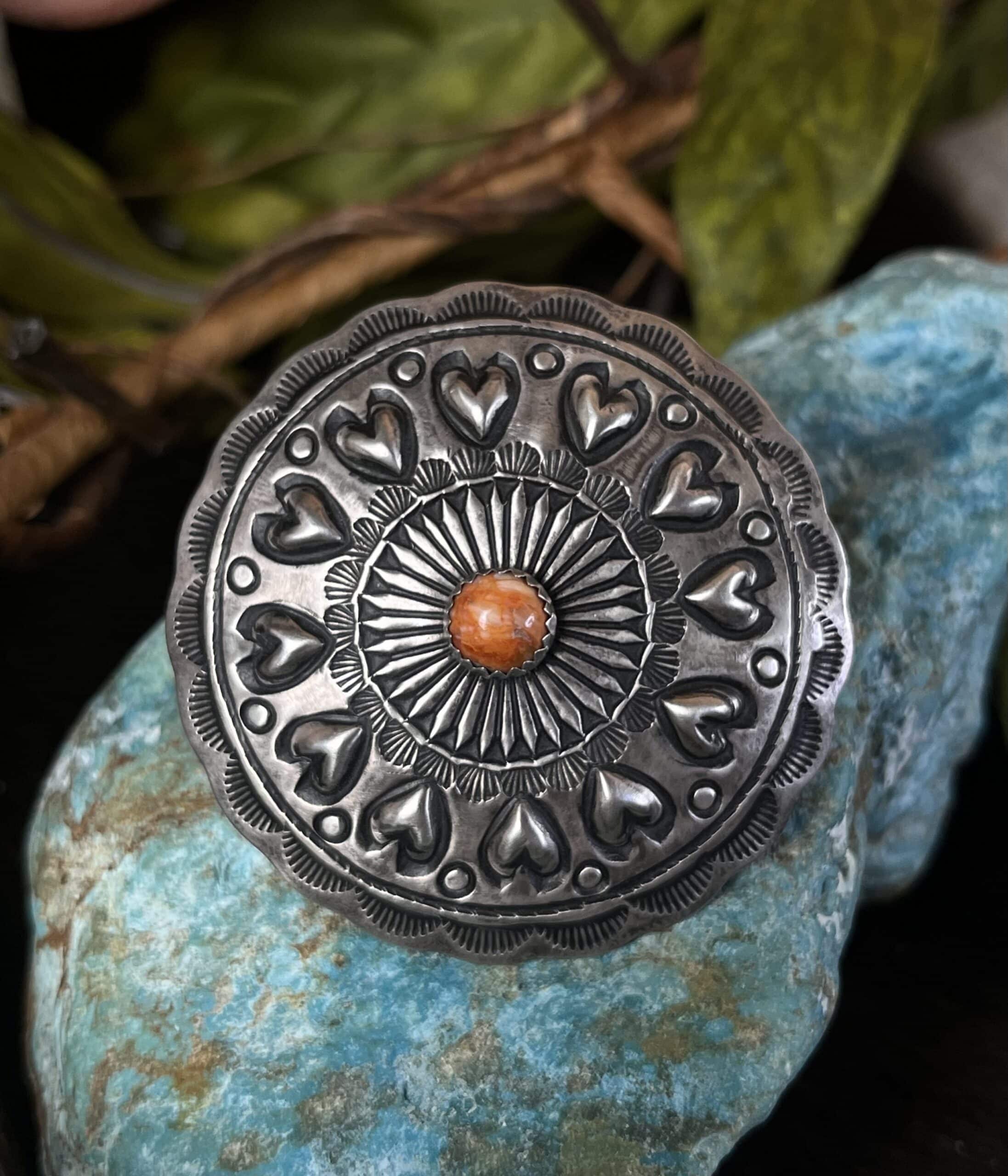 Spiny Oyster Scarf Slide - Native American Turquoise Jewelry - Dakota ...