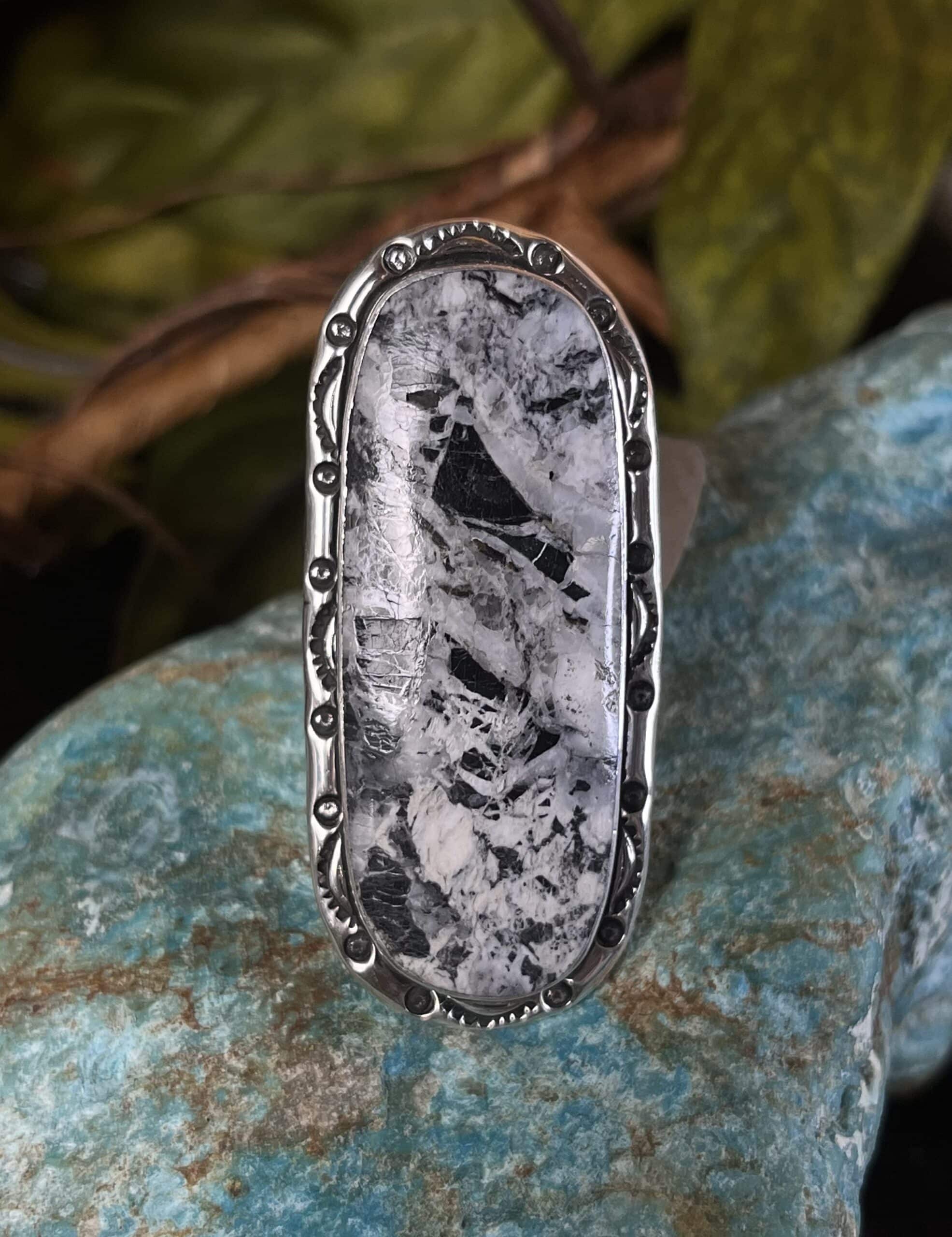 White Buffalo Ring Sz. 9 - Native American Turquoise Jewelry - Dakota ...