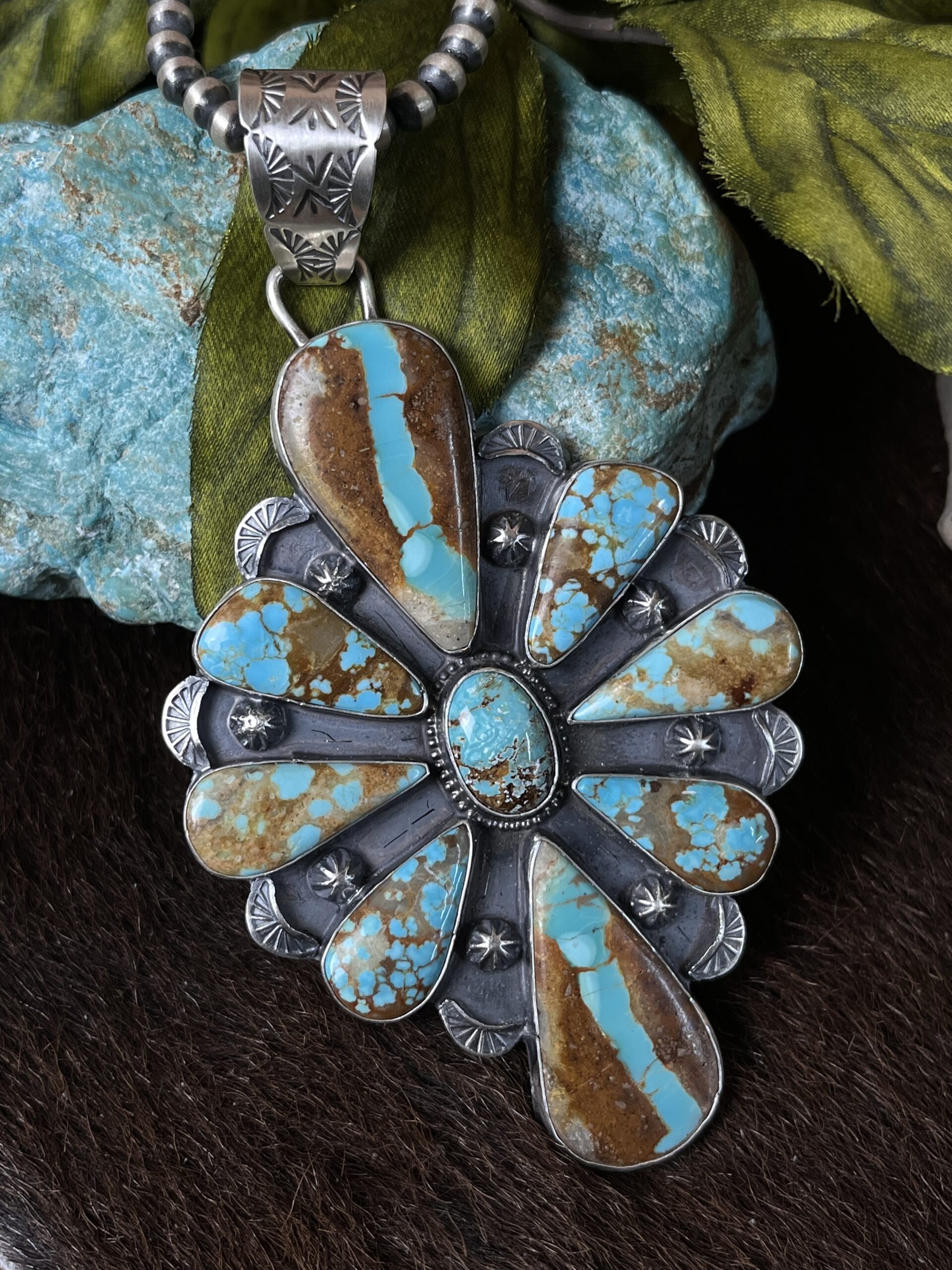 Nevada Turquoise Pendant - Native American Turquoise Jewelry - Dakota ...
