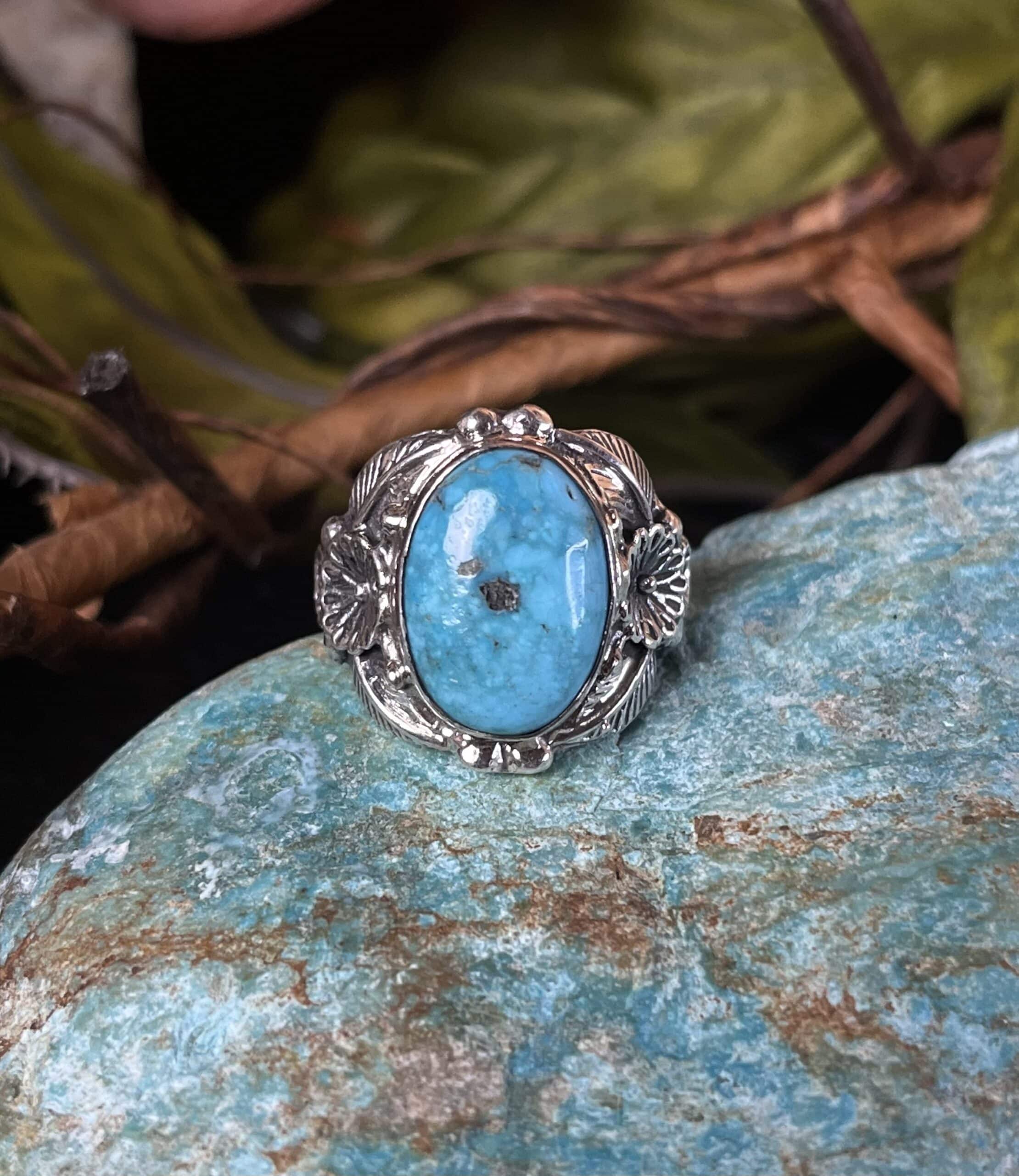 Kingman Turquoise Ring Sz. 11 - Native American Turquoise Jewelry ...