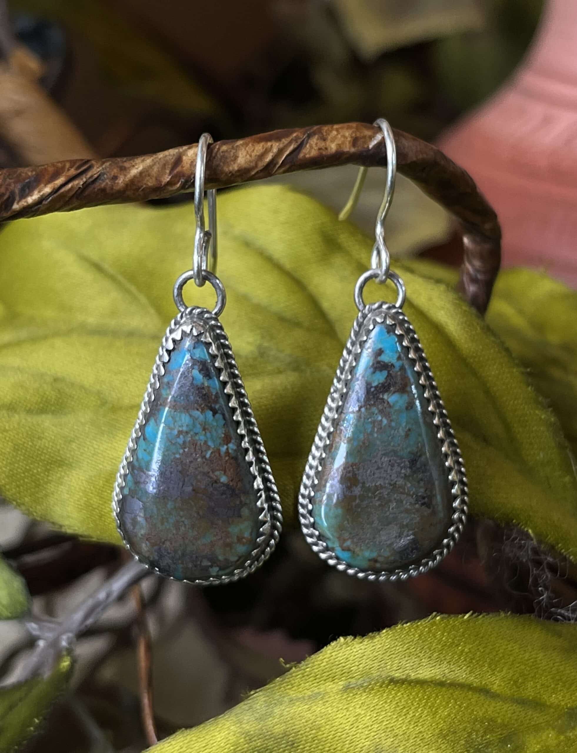 Tyrone Turquoise Earrings - Native American Turquoise Jewelry - Dakota ...