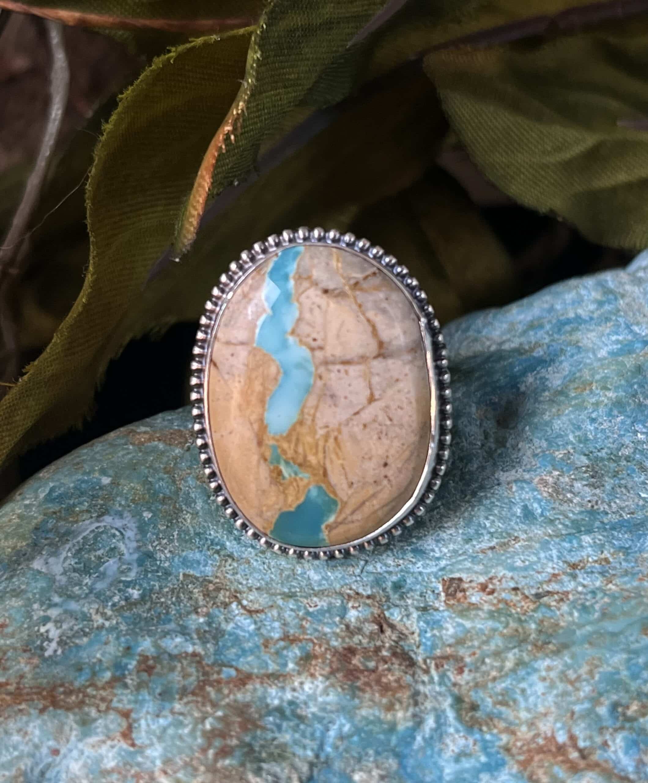 Boulder Turquoise Ring Sz. 9 - Native American Turquoise Jewelry ...