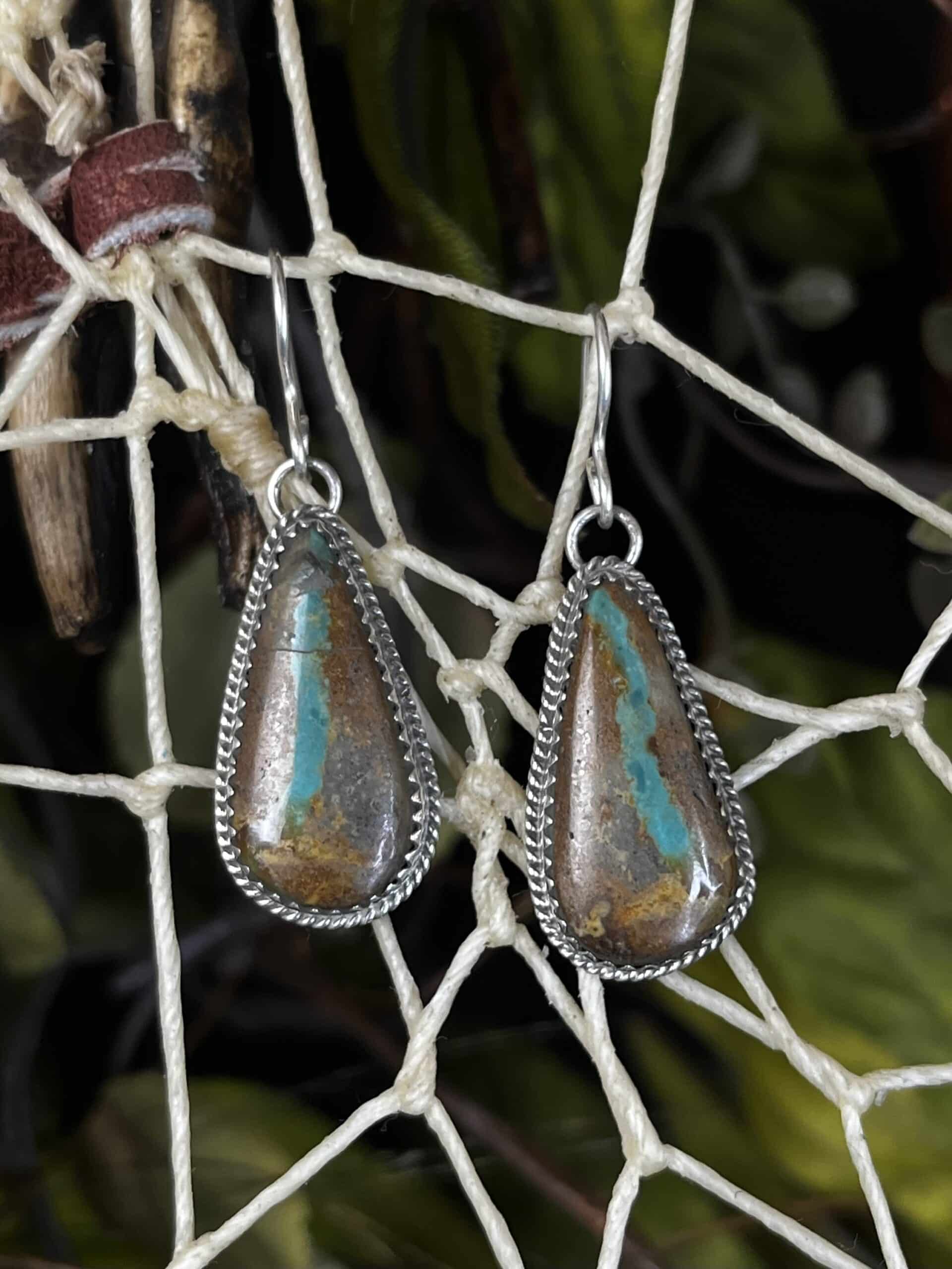 Boulder Turquoise Earrings - Native American Turquoise Jewelry - Dakota ...