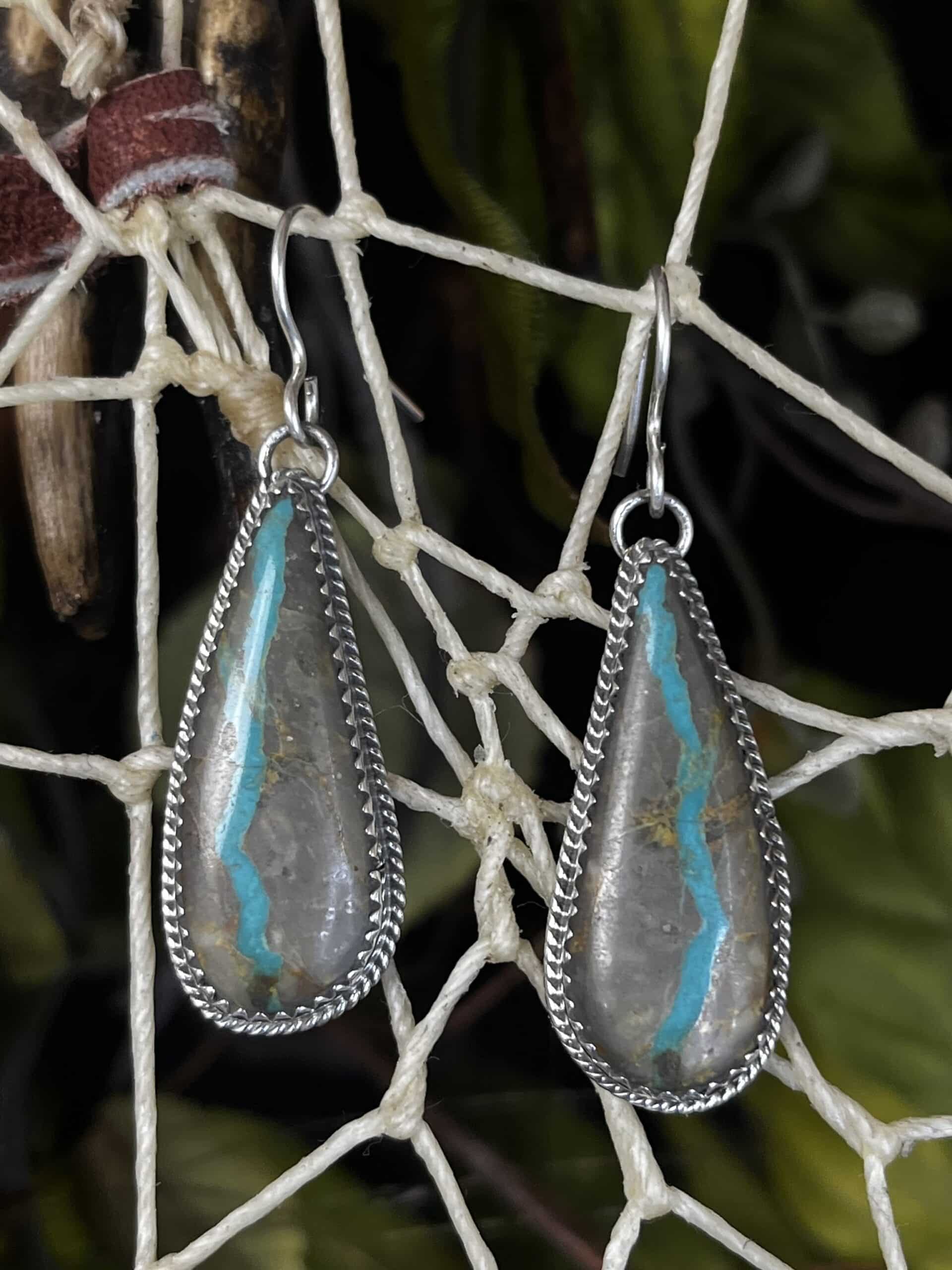 Boulder Turquoise Earrings - Native American Turquoise Jewelry - Dakota ...