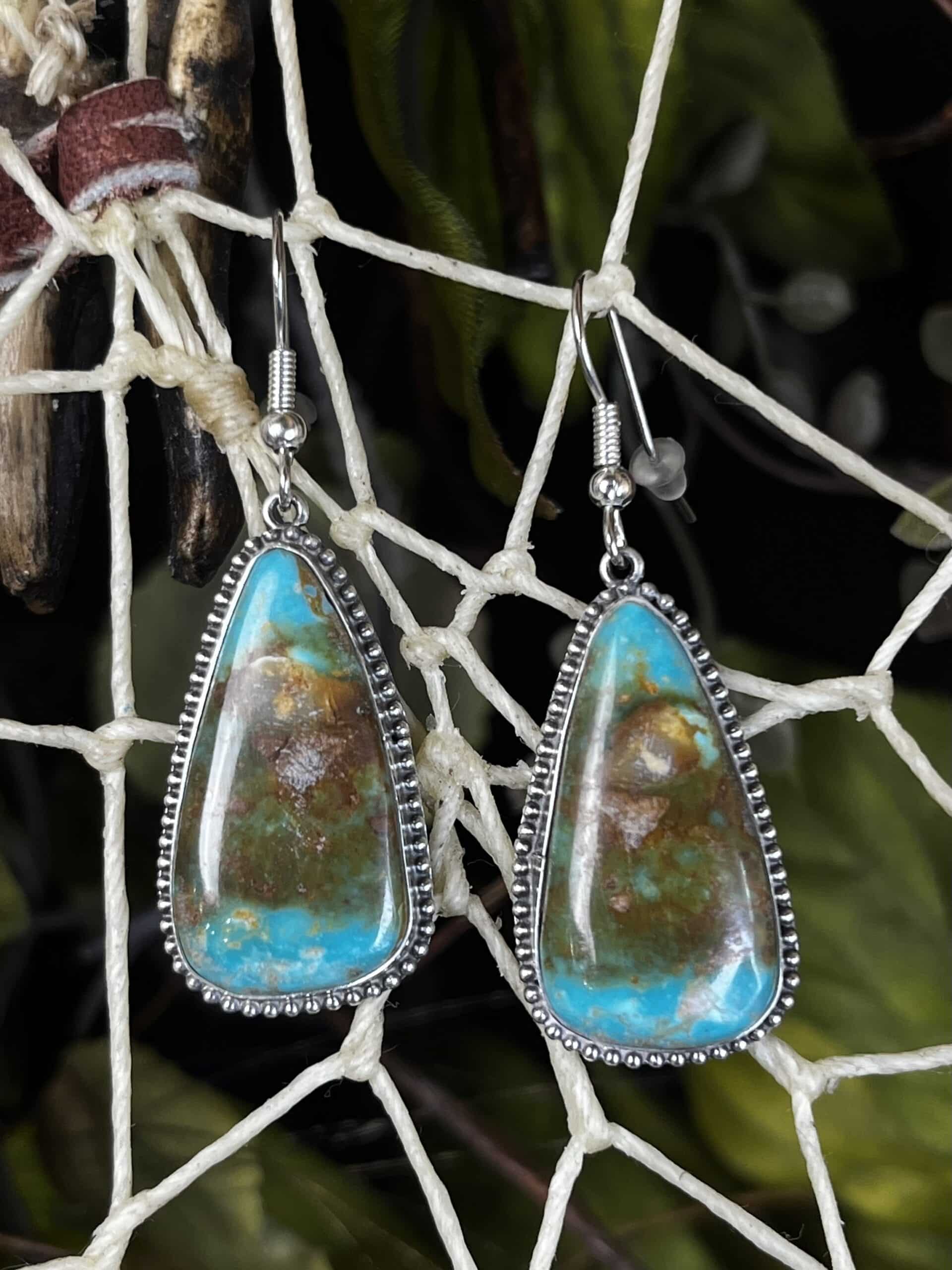 Tyrone Turquoise Earrings - Native American Turquoise Jewelry - Dakota ...
