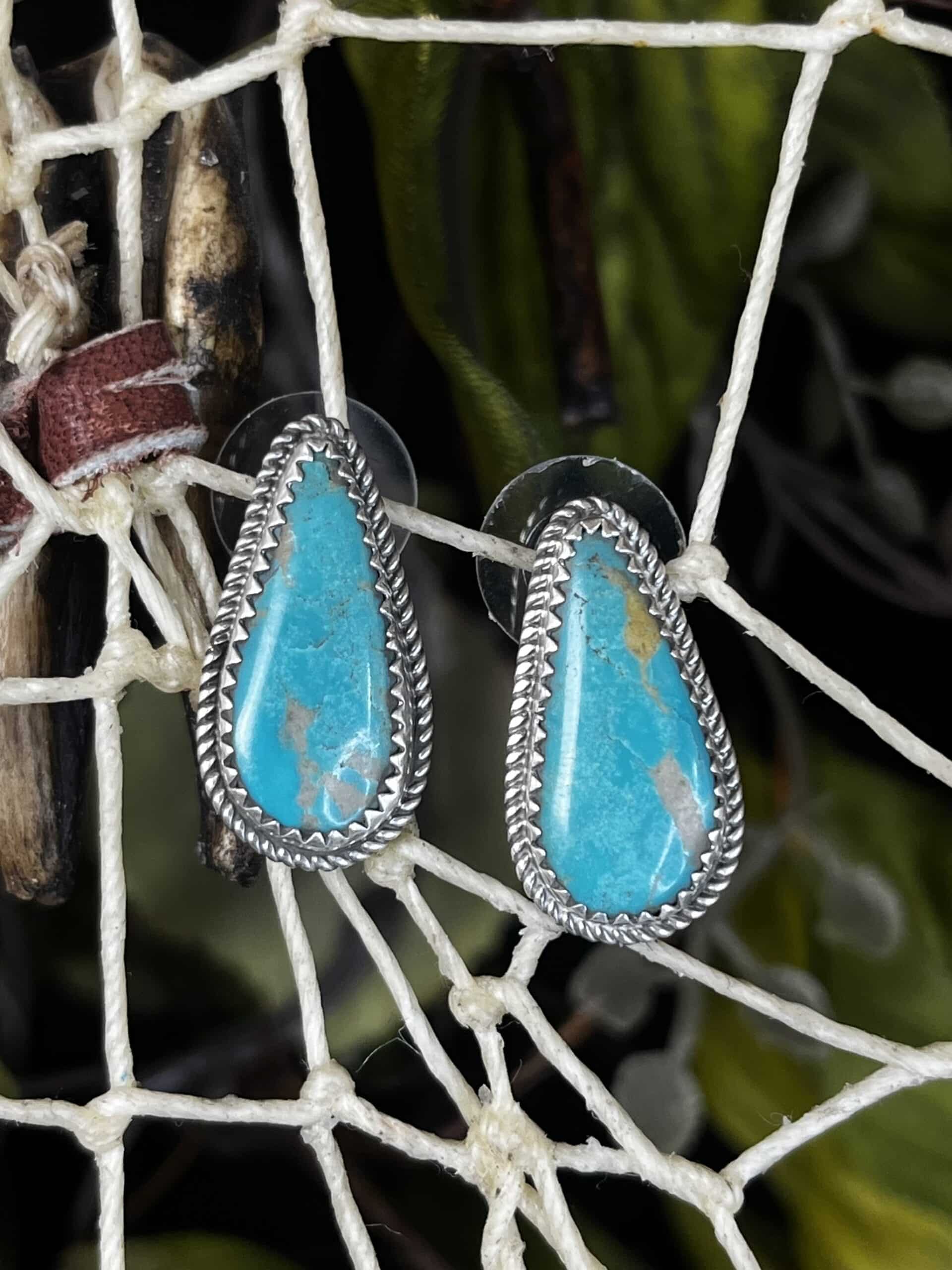 Tyrone Turquoise Earrings - Native American Turquoise Jewelry - Dakota ...