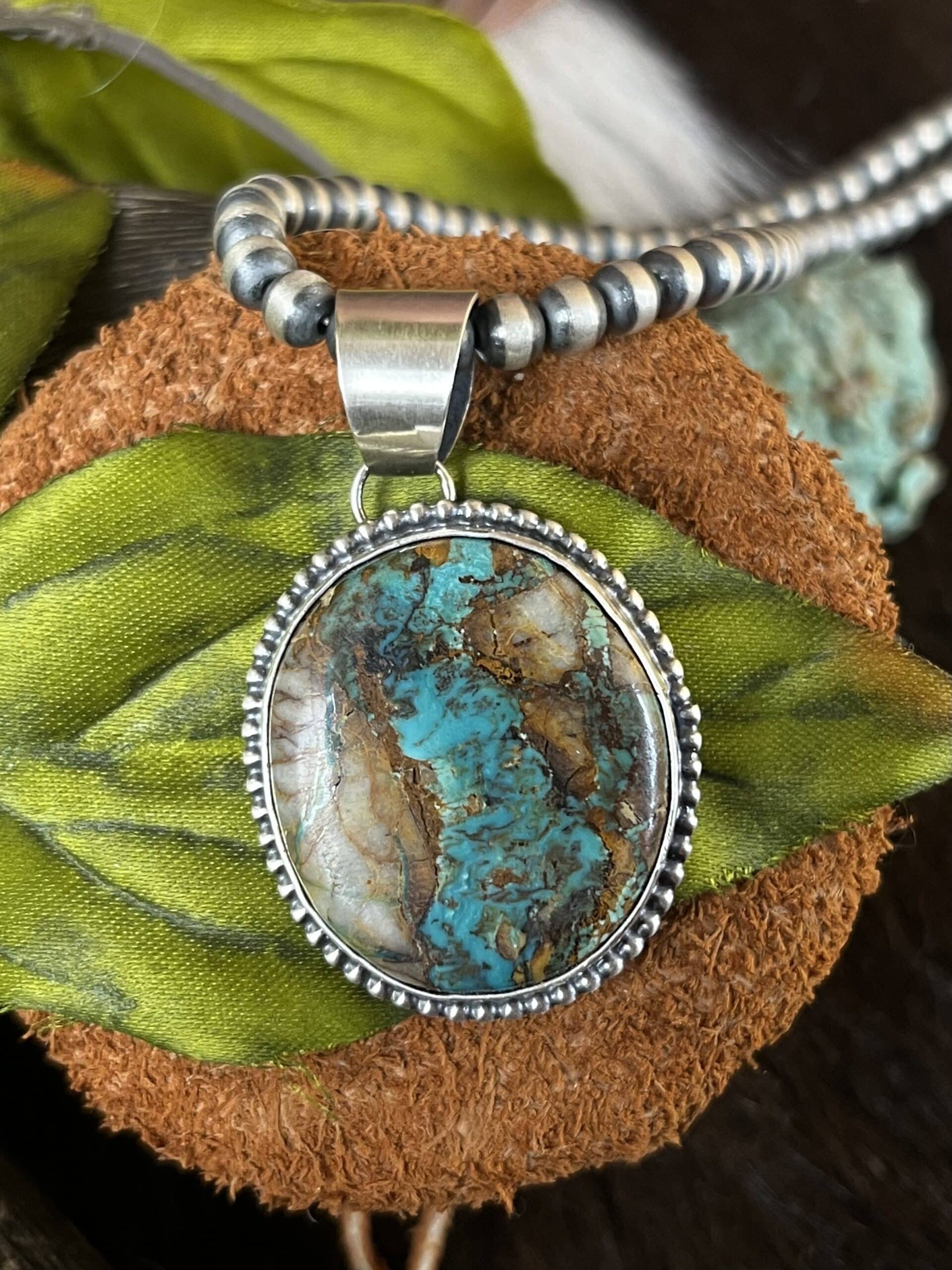 Boulder Turquoise Necklace - Native American Turquoise Jewelry - Dakota ...