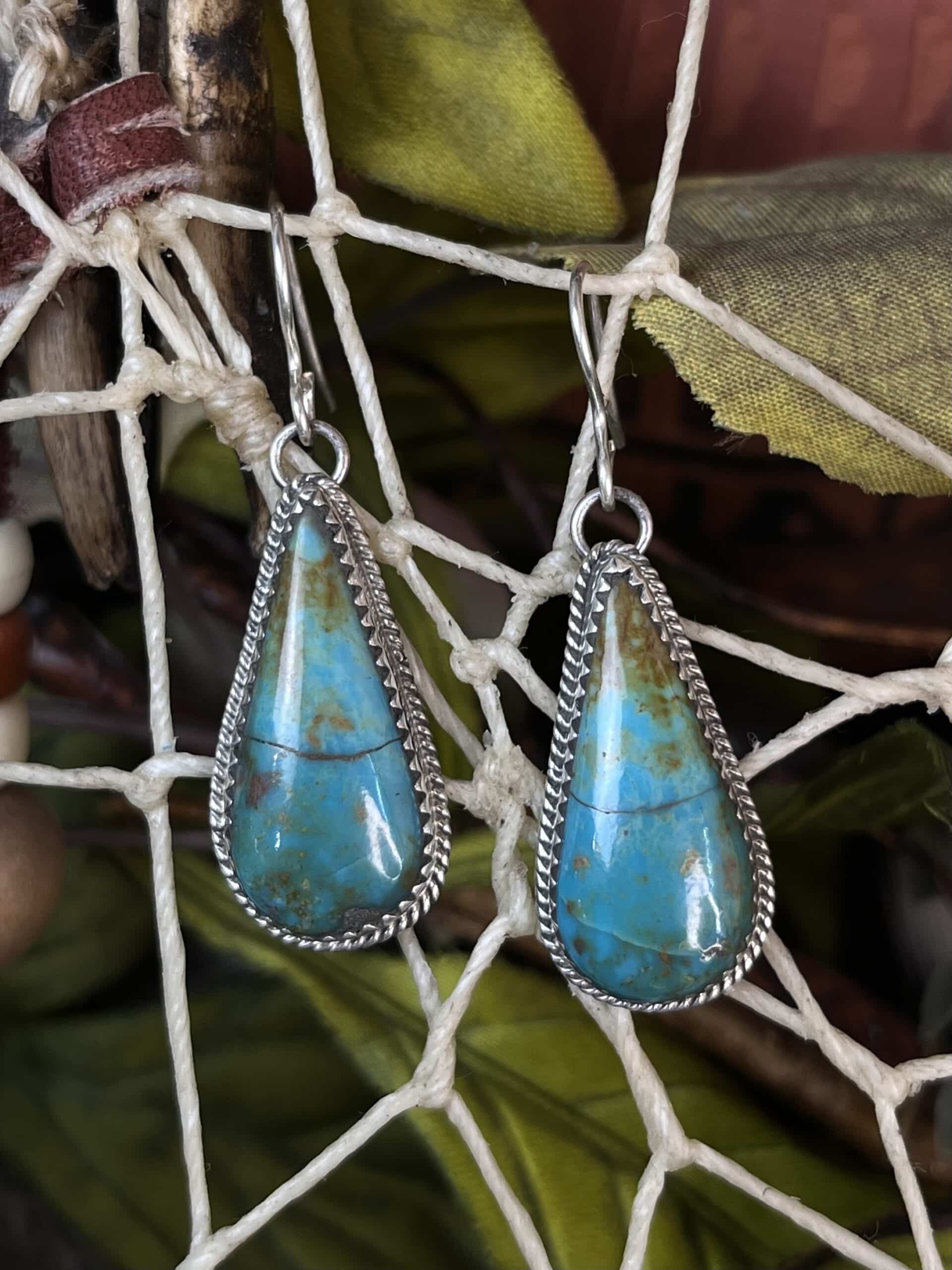 Tyrone Turquoise Earrings - Native American Turquoise Jewelry - Dakota ...