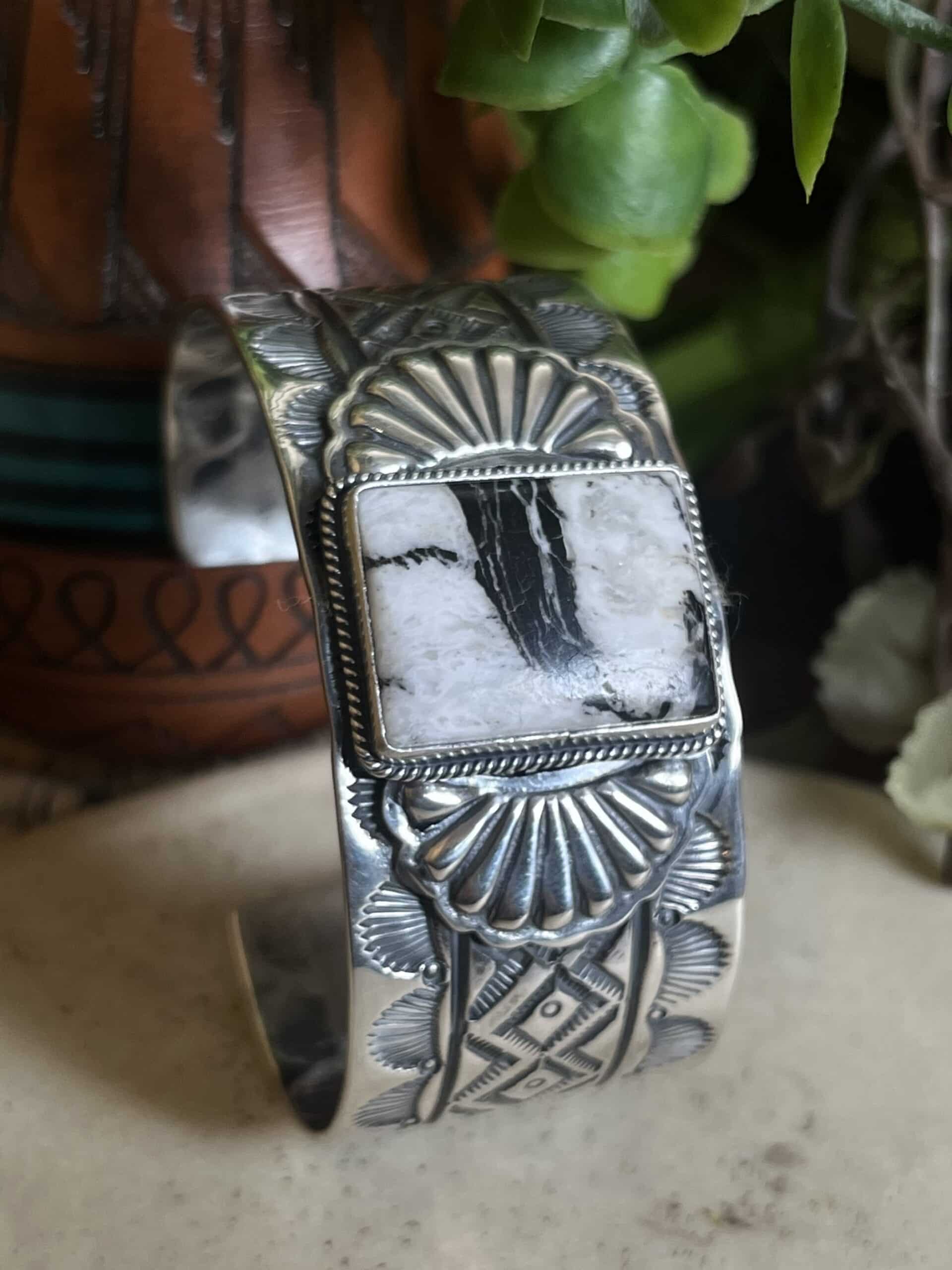 White Buffalo Bracelet - Native American Turquoise Jewelry - Dakota Sky ...