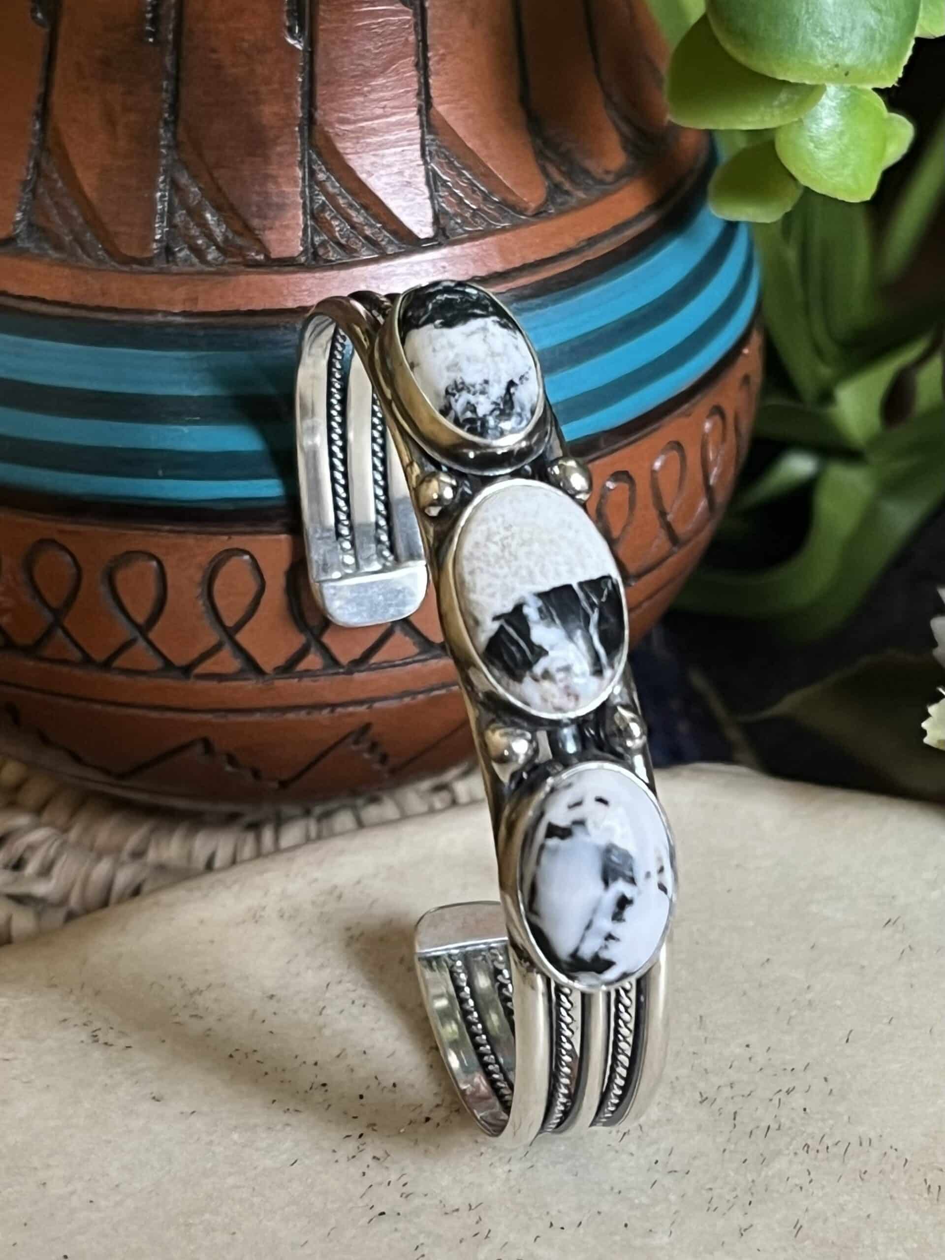 White Buffalo Bracelet - Native American Turquoise Jewelry - Dakota Sky ...