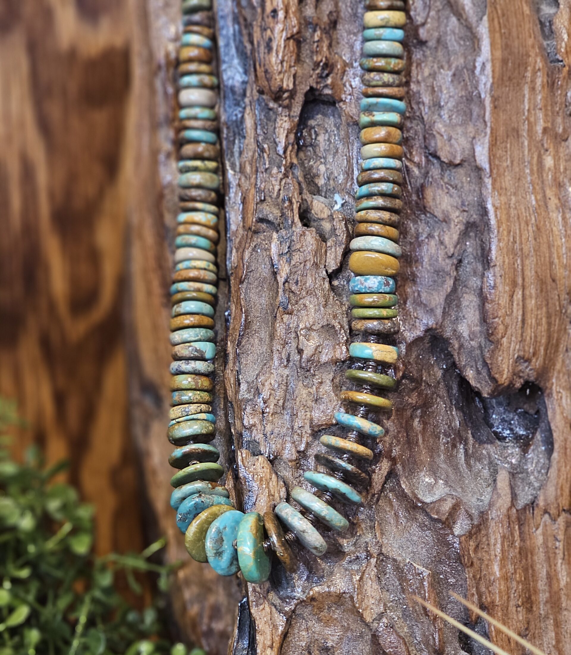 Boulder Turquoise and Royston Turquoise Heishi Necklace - Native ...