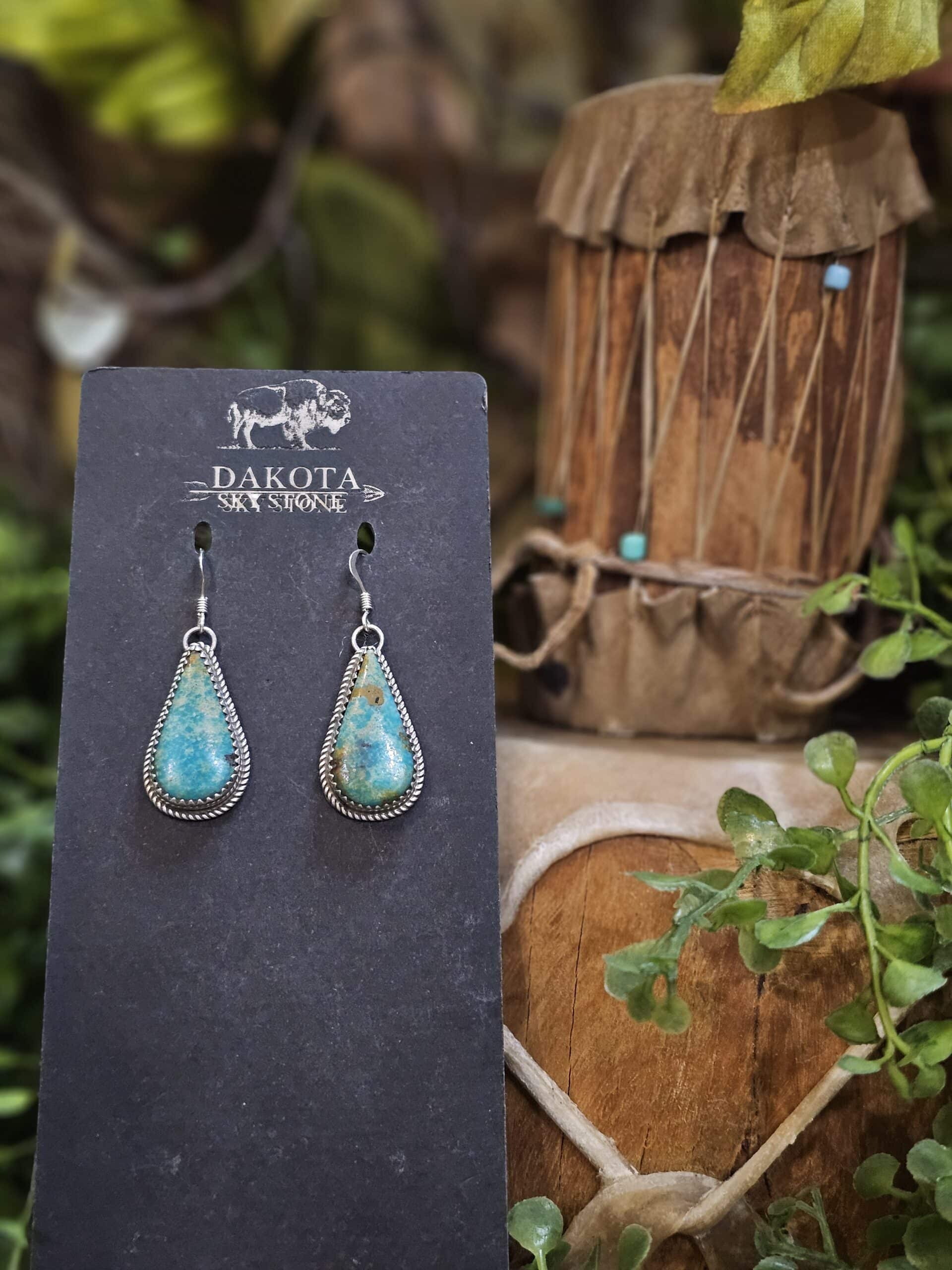 Tyrone Turquoise Earrings - Native American Turquoise Jewelry - Dakota ...
