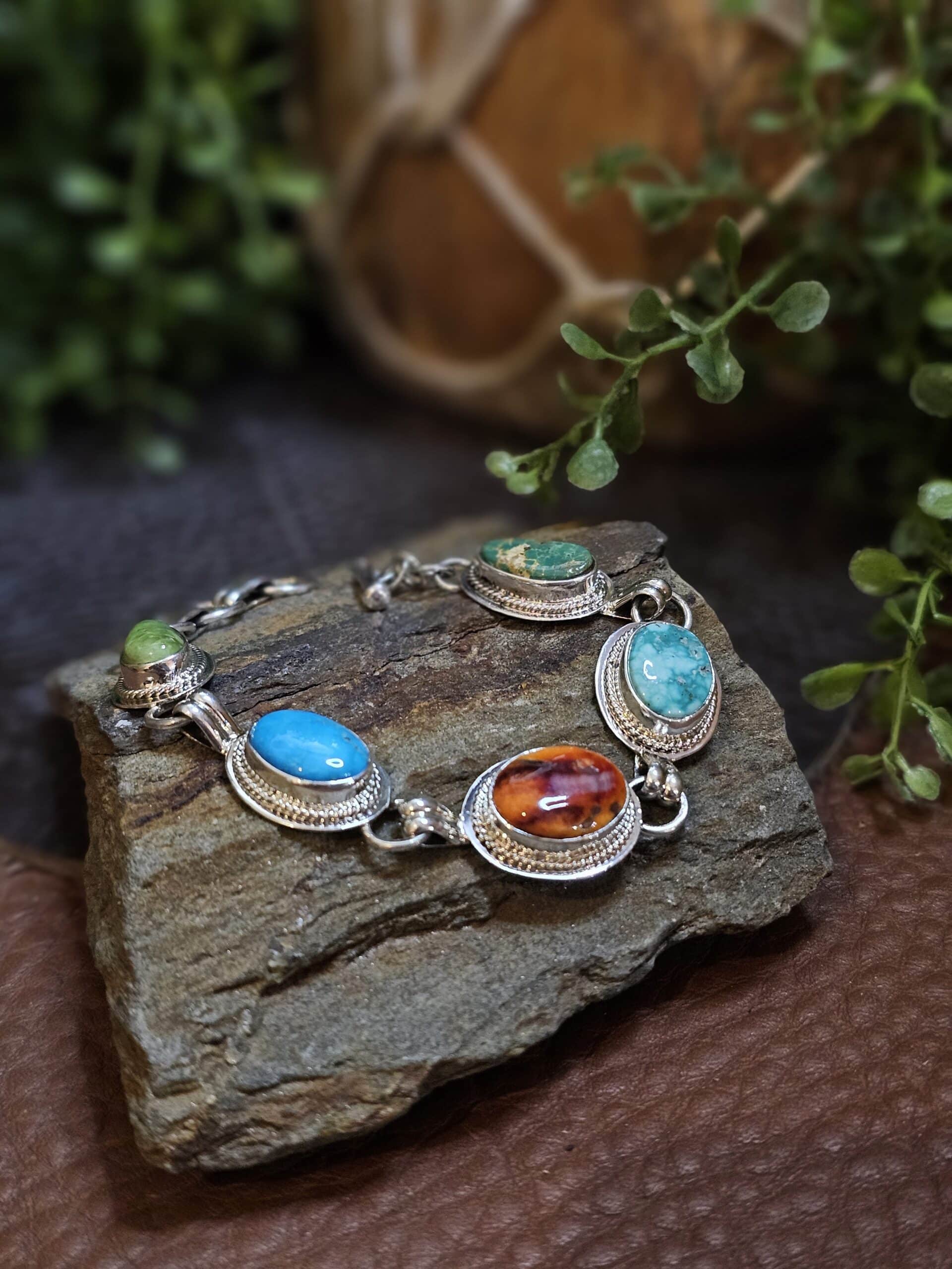 Assorted Stone Bracelet - Native American Turquoise Jewelry - Dakota Sky Stone