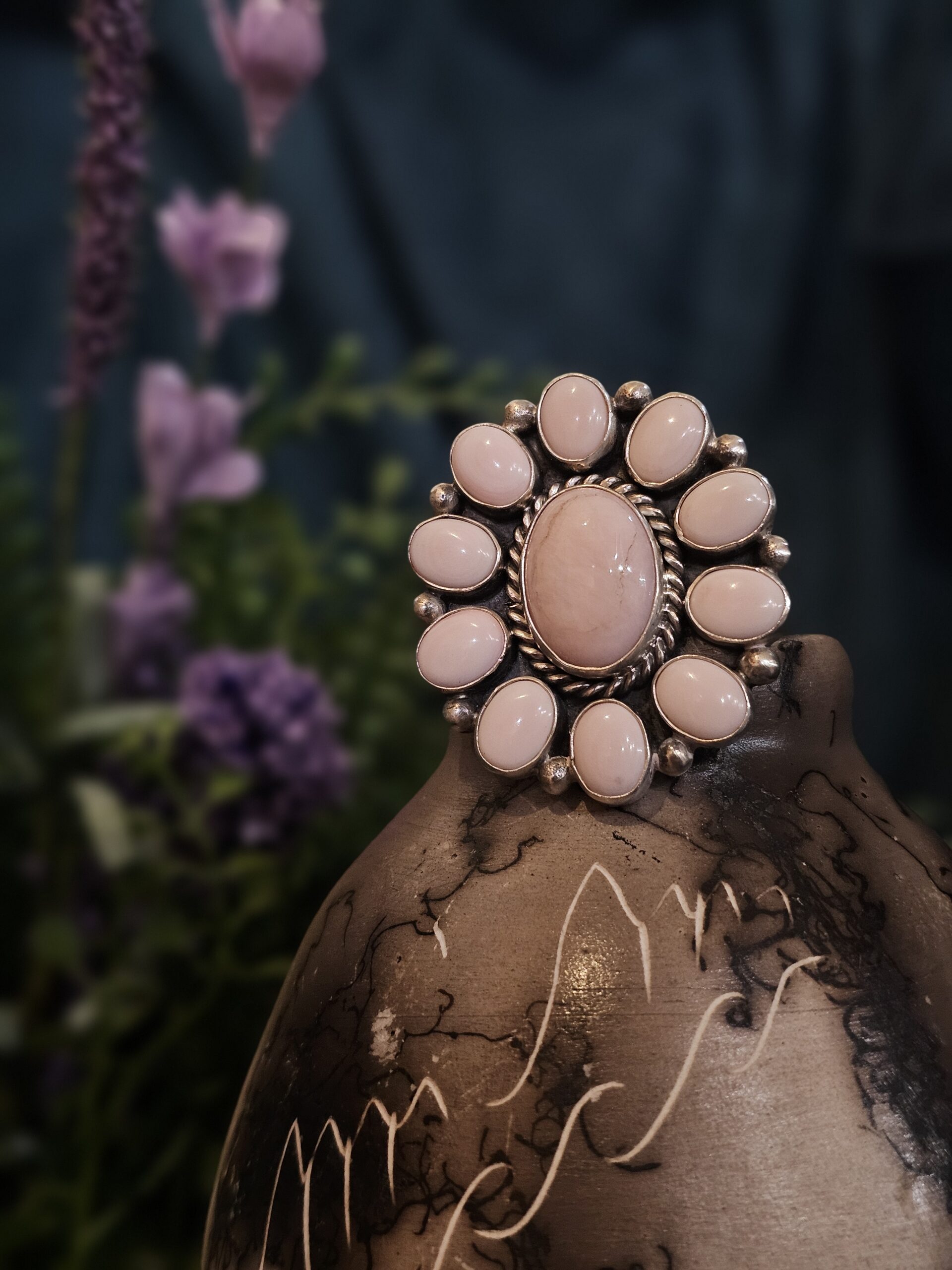 Adjustable Pink Conch Ring - Native American Turquoise Jewelry - Dakota ...