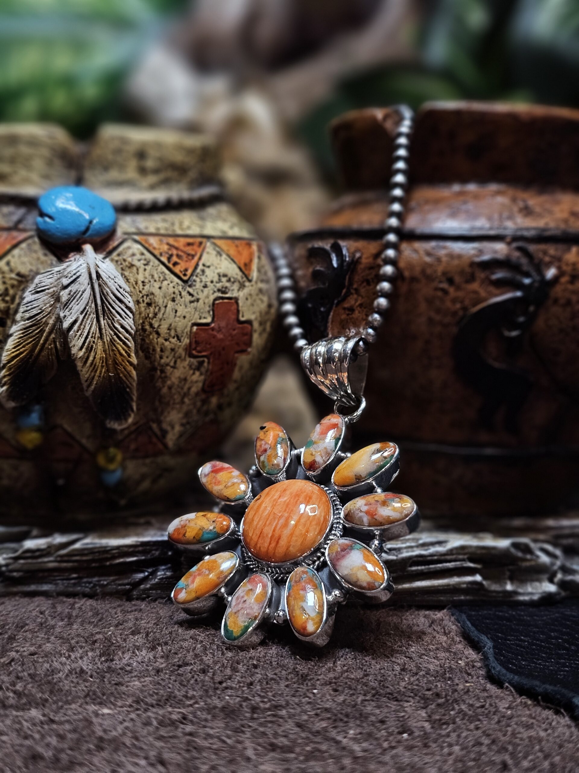 Spiny Oyster Necklace - Native American Turquoise Jewelry - Dakota Sky ...